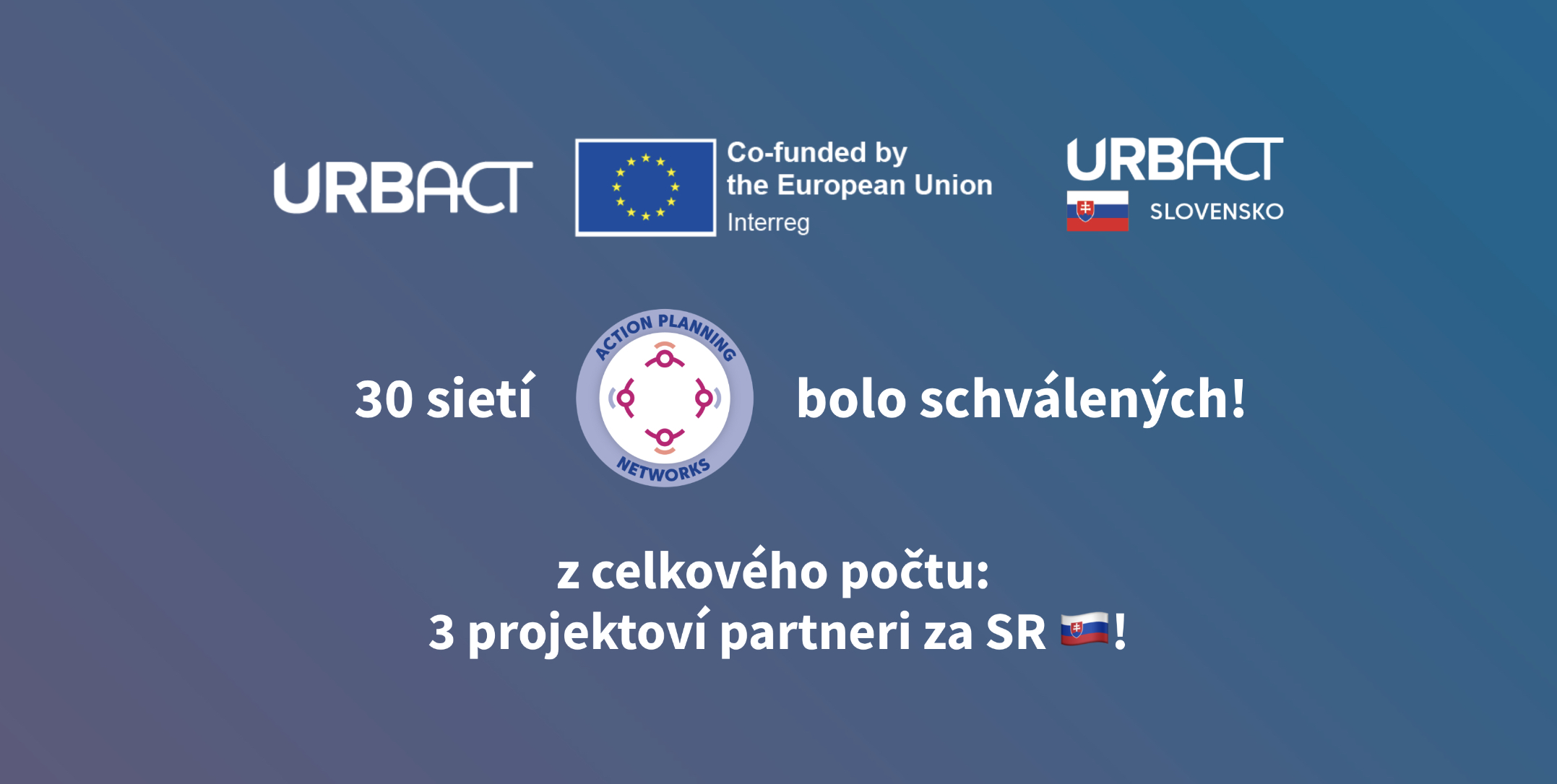 30 SIETÍ PRE AKČNÉ PLÁNOVANIE URBACT BOLO SCHVÁLENÝCH ! | urbact.eu