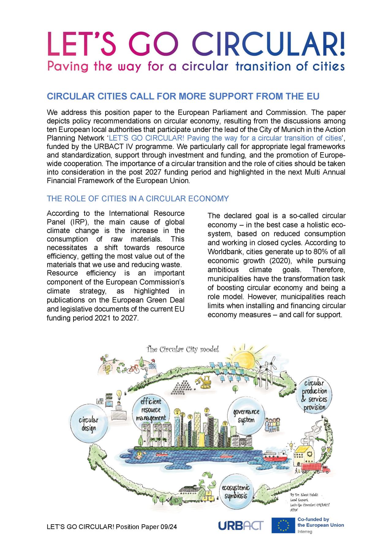Policy paper: cities for a stronger circular economy | urbact.eu